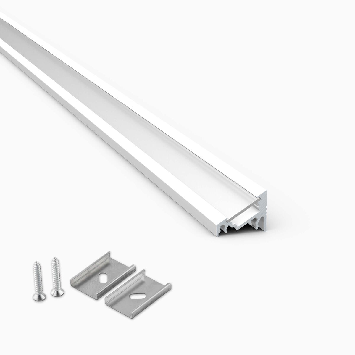 weiße LED Eck-Lichtleiste mit satiniertem Diffusor, 24,30