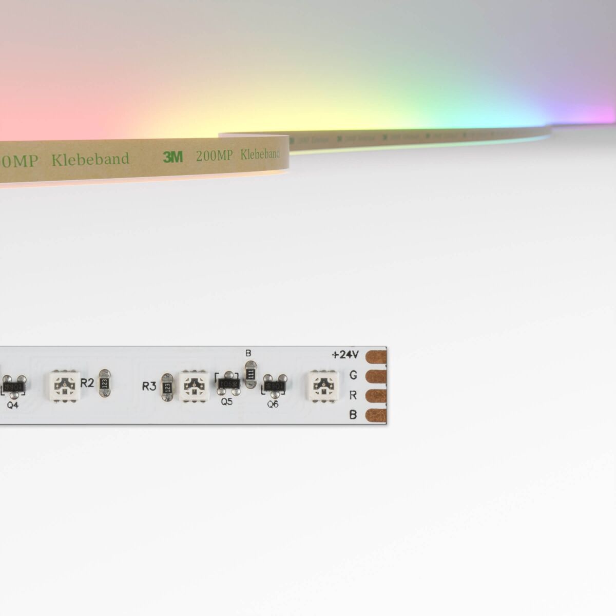 RGB LED Streifen, farbig, flexibel, 24V u. 60 LEDs