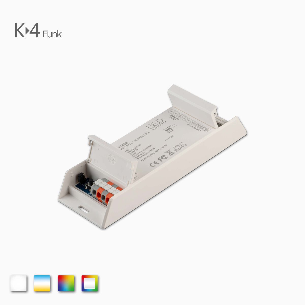 K4 RGBW RGB CCT LED Funk Controller mit Repeater, 54,50