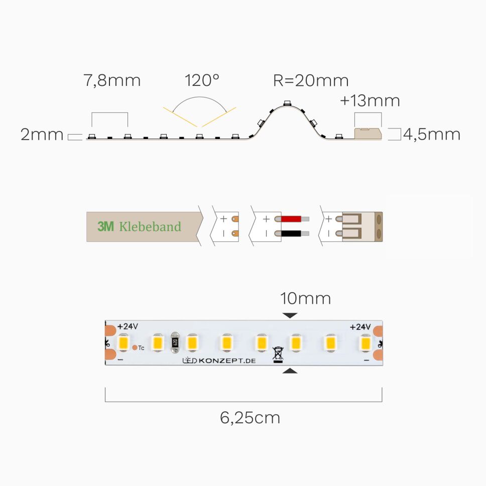 LED Streifen, weiß oder einzelne Farben hier