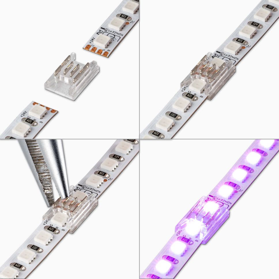 Schnellverbinder für 10mm breite RGB LED Streifen, 0,99